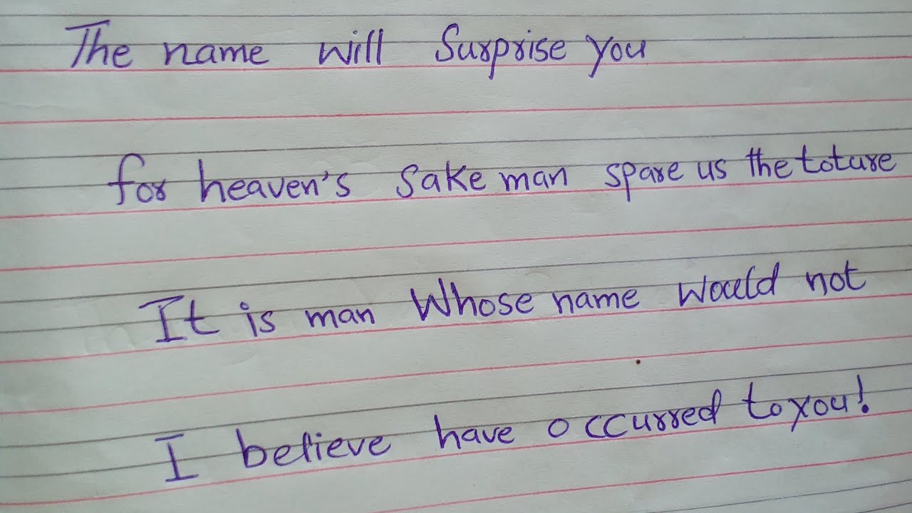 How to Handwrite /English page writes - YouTube