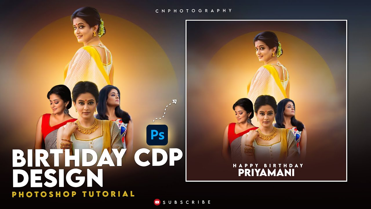 Birthday CDP Design Photoshop Tutorial | How to Make Birthday Banner ...