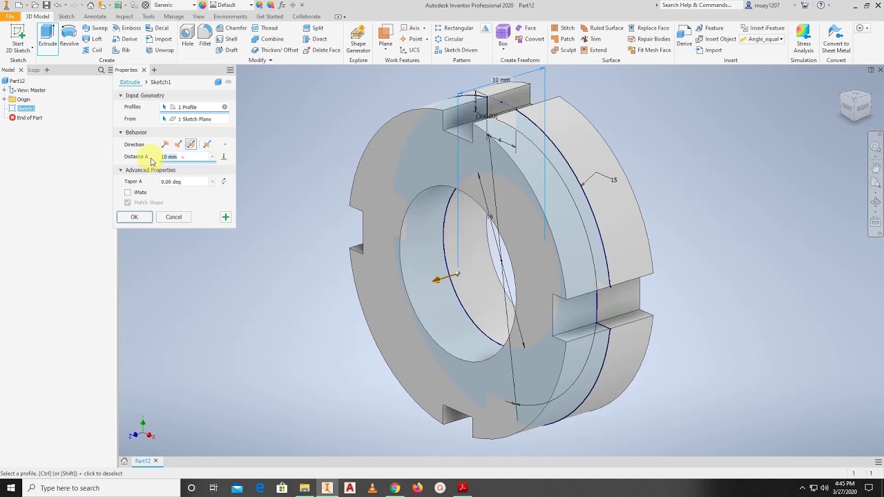 Inventor 3D Crane Hook (Part 9) - YouTube