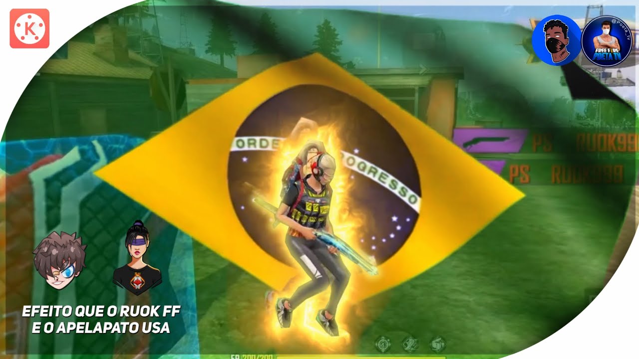COMO FAZER EFEITO DE BANDEIRA ATRÁS DO PERSONAGEM - FREE FIRE EDIT ...