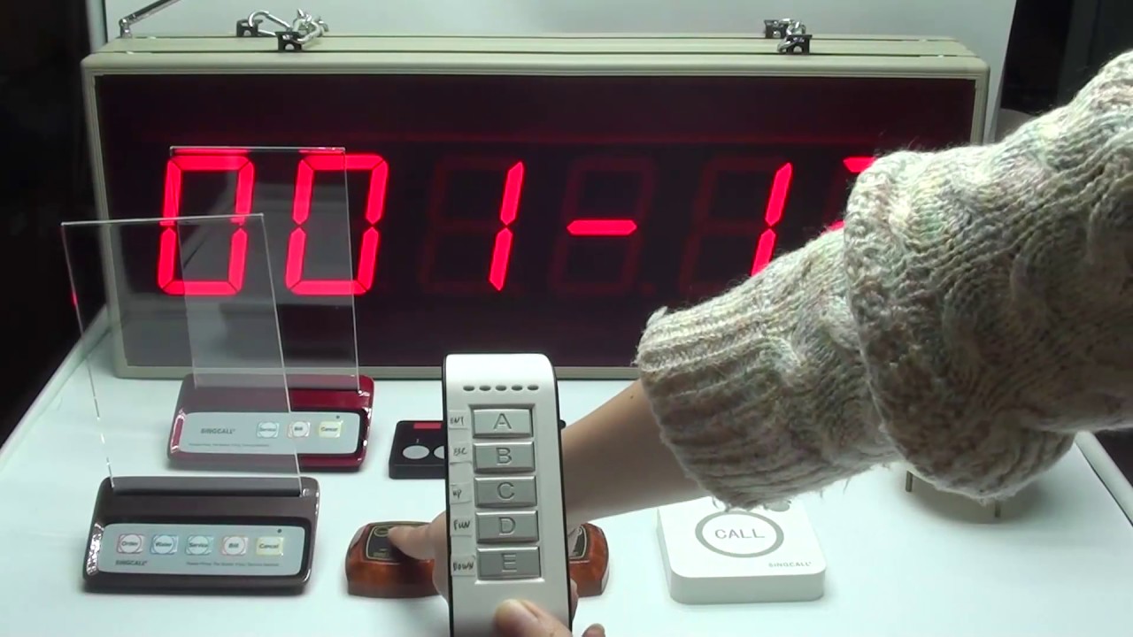 SINGCALL Wireless Calling System APE8000 with Multi Button Pagers - YouTube