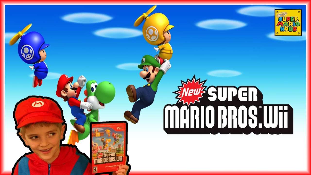 NEW SUPER MARIO BROS. Wii - INTRO AND WORLD 1 - The MARIO KID and DAD ...