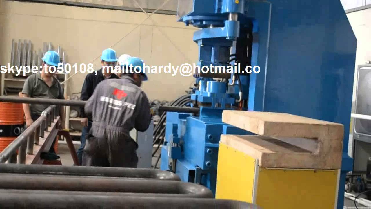 boiler pipe squeezing machine, boiler tube machine - YouTube