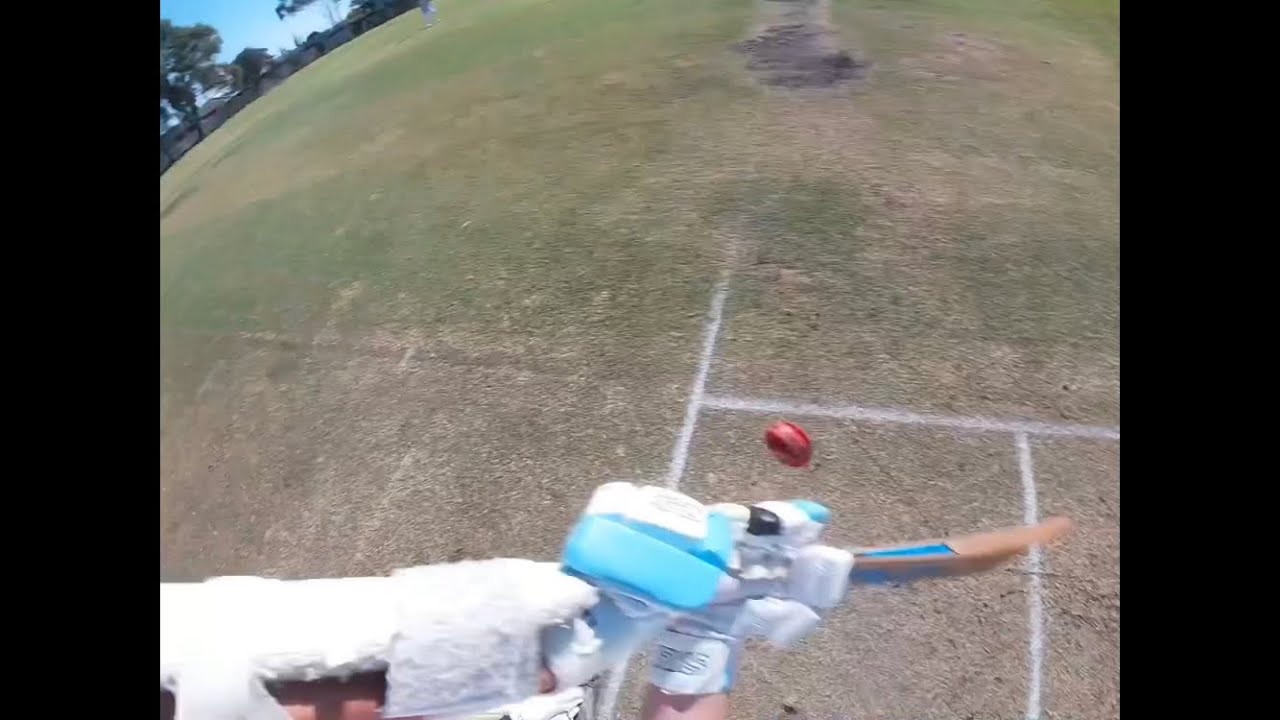 GOPRO cricket helmet U14 Fulham vs north haven - YouTube