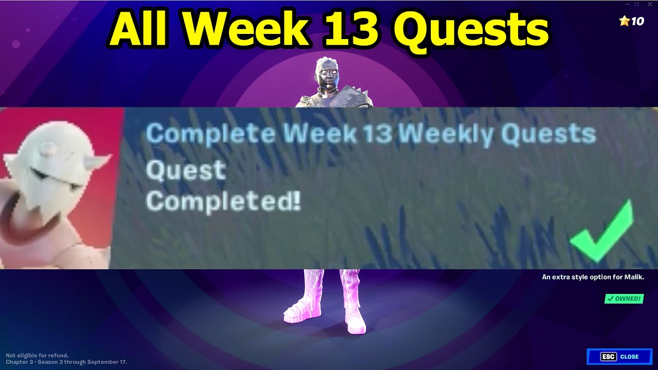 All Week 13 Season Quests Guide Fortnite - YouTube