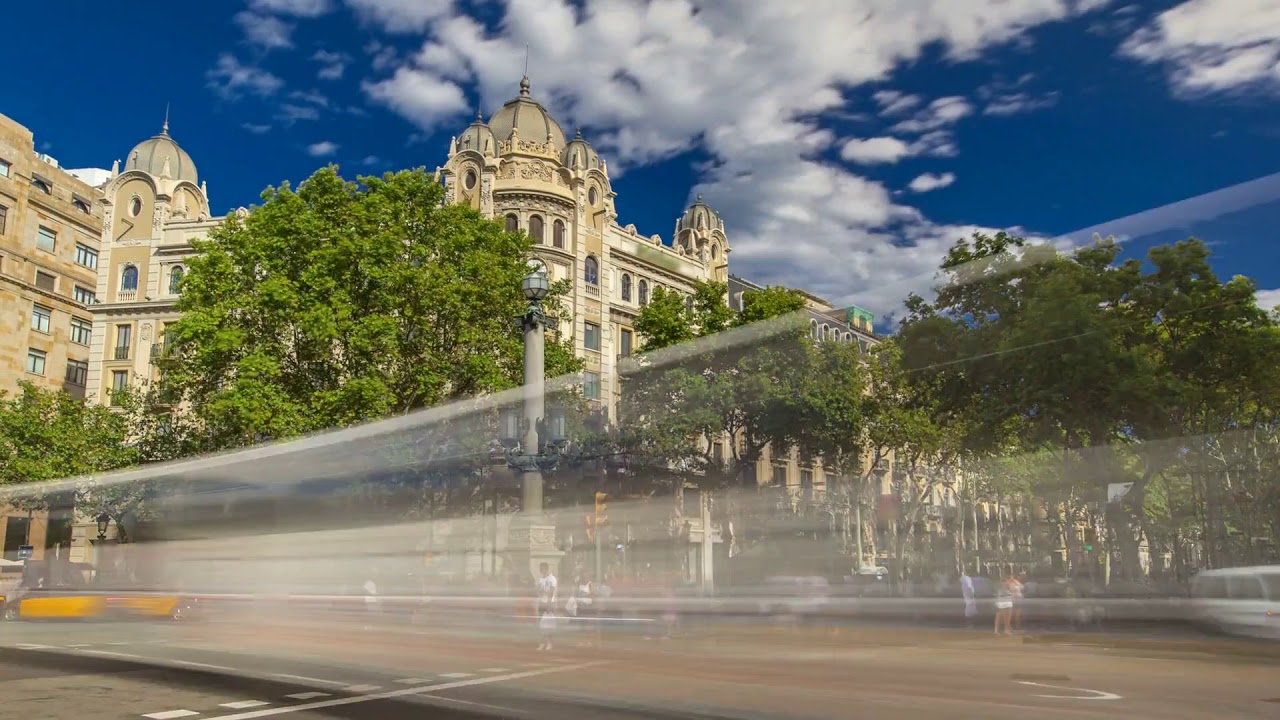 the famous ramblas street timelapse hyperlapse with u - YouTube