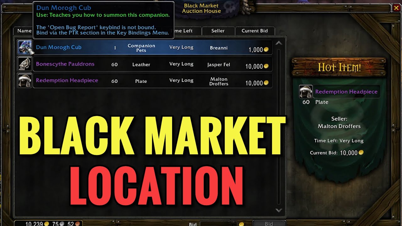 Black Market Auction House Location (WoW MOP) - YouTube
