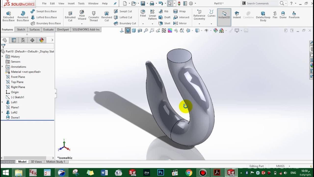 crane hook modeling with solidworks - YouTube