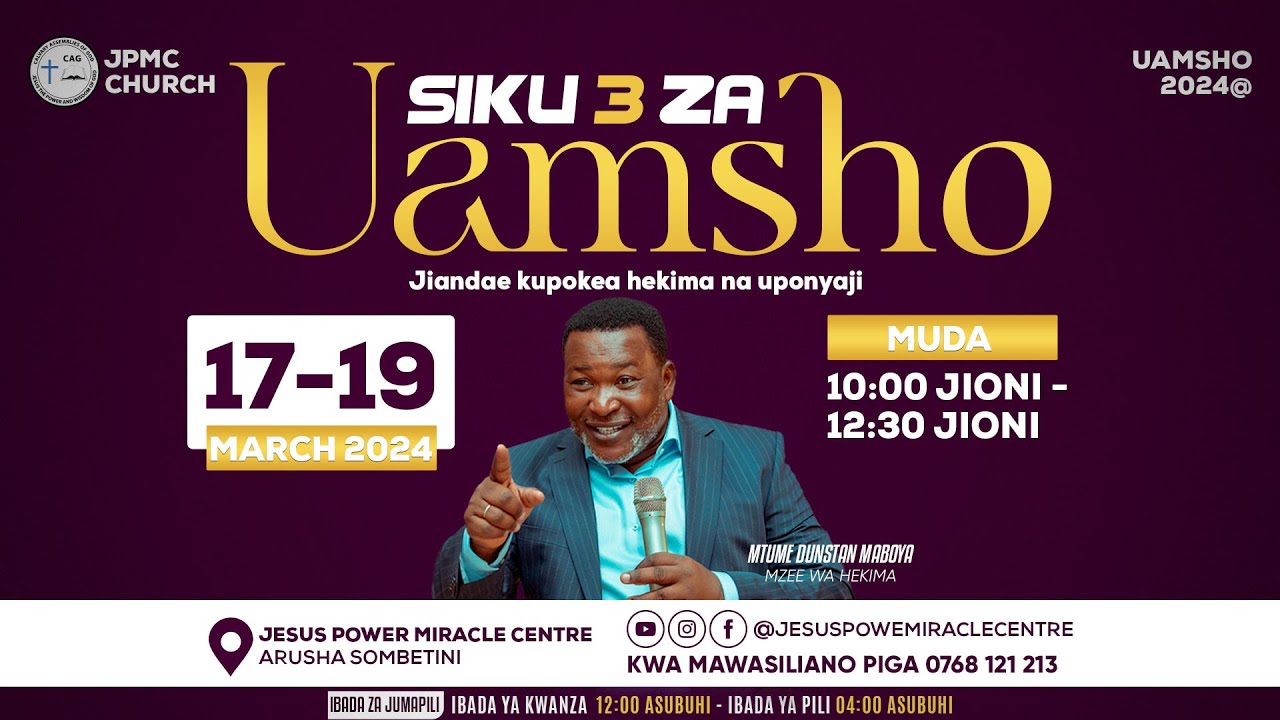 PROF. DUNSTAN MABOYA - DAY 2 - JPMC CHURCH - 18.03.2024 - YouTube