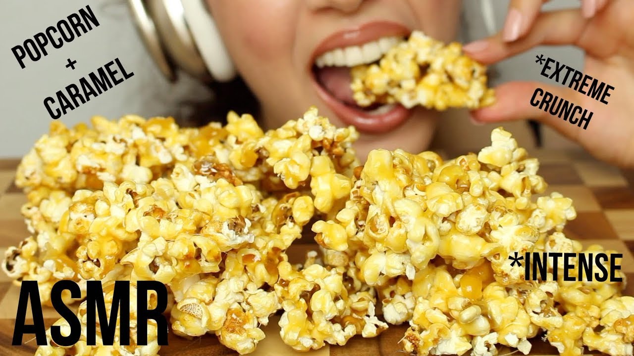 CARAMEL POPCORN *EXTREME CRUNCH* Intense 먹방 *No Talking* [ASMR] | Bella ...