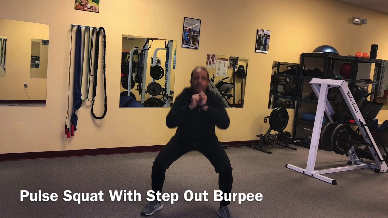 Pulse Squat With Step Out Burpee - YouTube