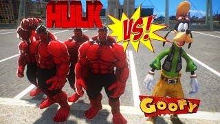Goofy VS the Red Hulk army Epic Battle - YouTube