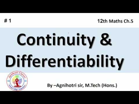 Continuity & Differentiability #1 : Introduction; 12th Board Ch.5 - YouTube