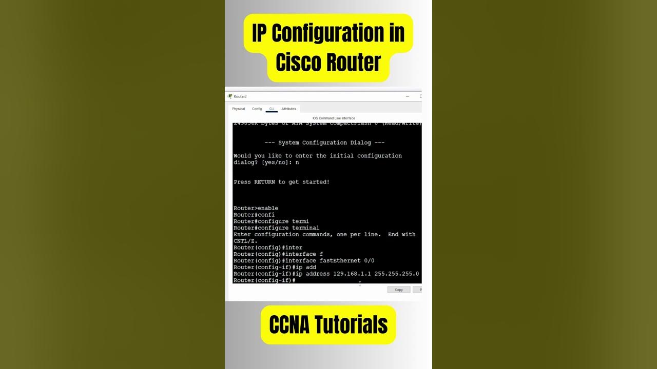 How to Configure IP address on Cisco router interface | CCNA Tutorials - YouTube
