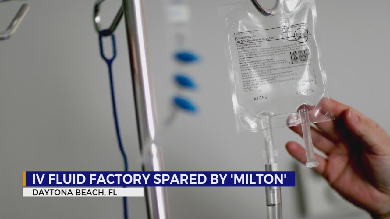 Florida IV fluid factory spared by Hurricane Milton - YouTube