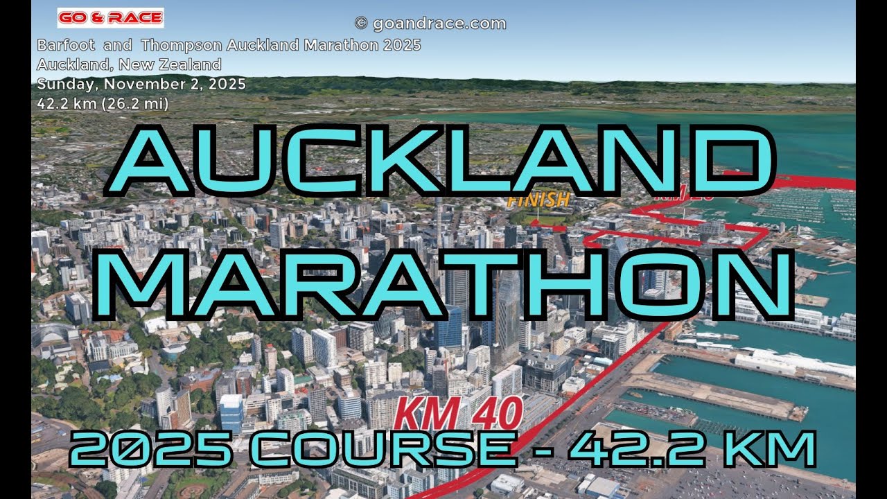 Barfoot & Thompson Auckland Marathon 2025: 3D Video Course Map | 42.2 ...