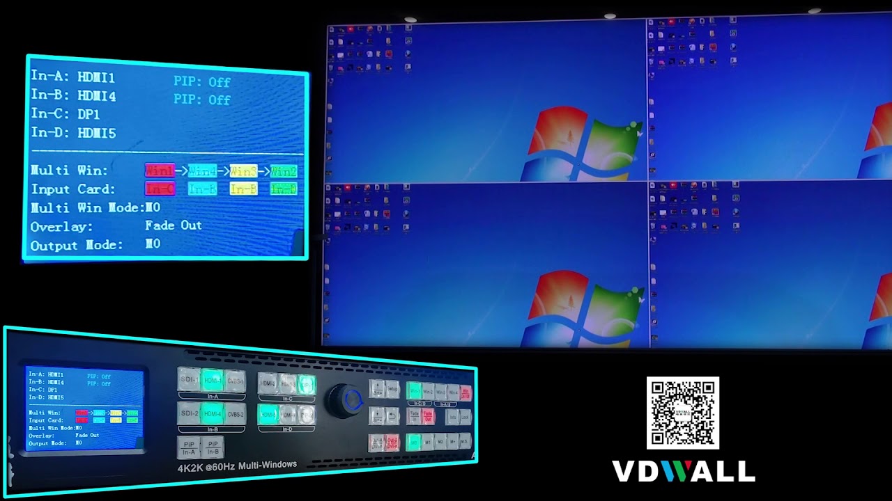 VDWALL A6000 4K Multi-window Mosaic Processor Demo Video, Part 3: image ...