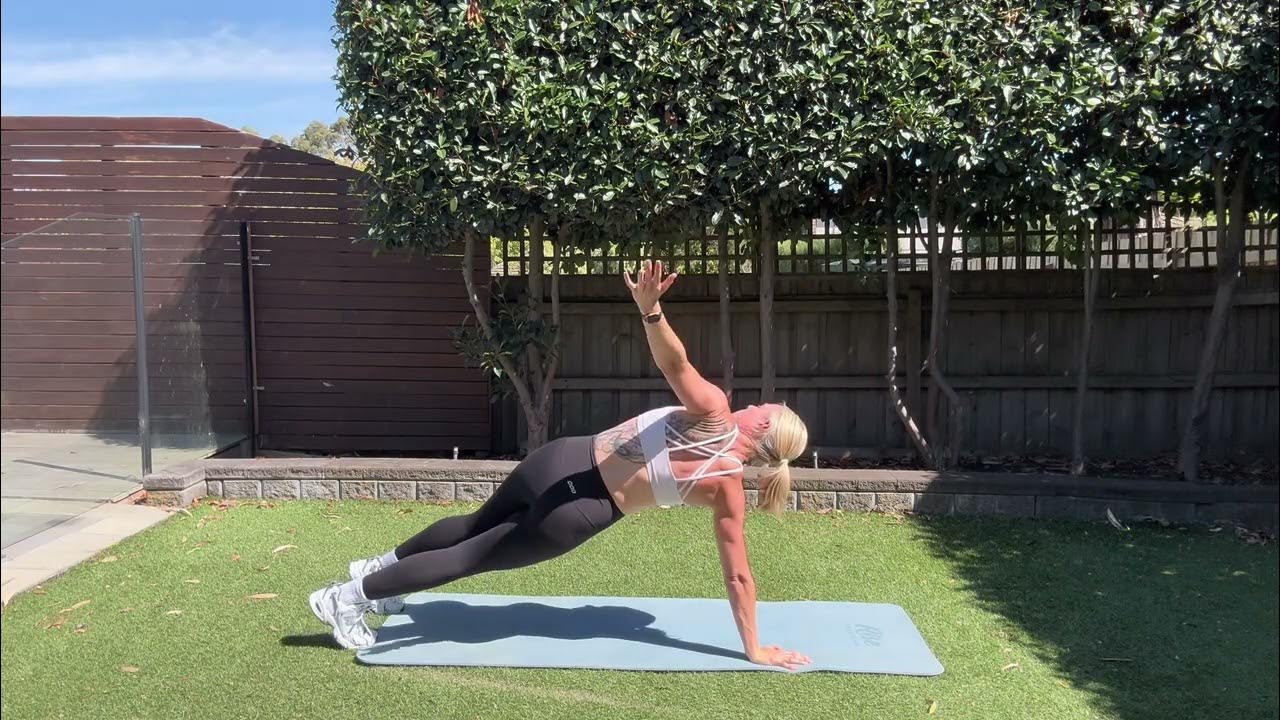 Push up to side plank knees - YouTube