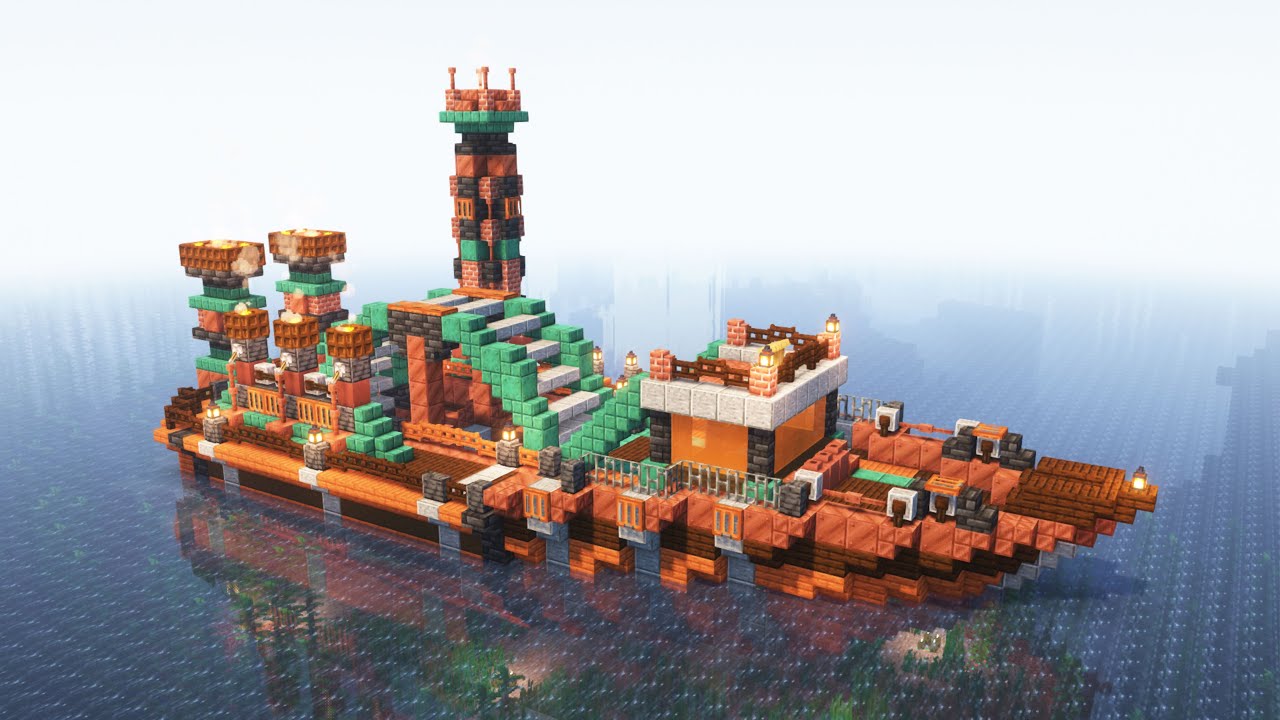 How to build Steampunk Boat - Minecraft tutorial - YouTube