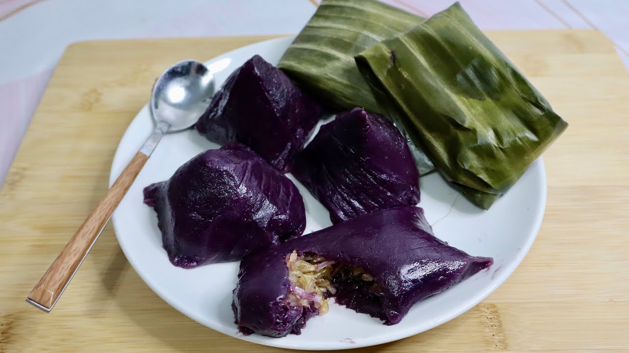 Sweet potato & Glutinous rice flour Recipe_ကန်စွန်းဉမုန့်ဖက်ထုပ် - YouTube