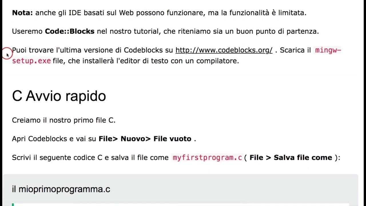 Lezione 1 - Introduzione al Linguaggio C - CORSO INFORMATICA TUTORIAL PROGRAMMAZIONE C - YouTube