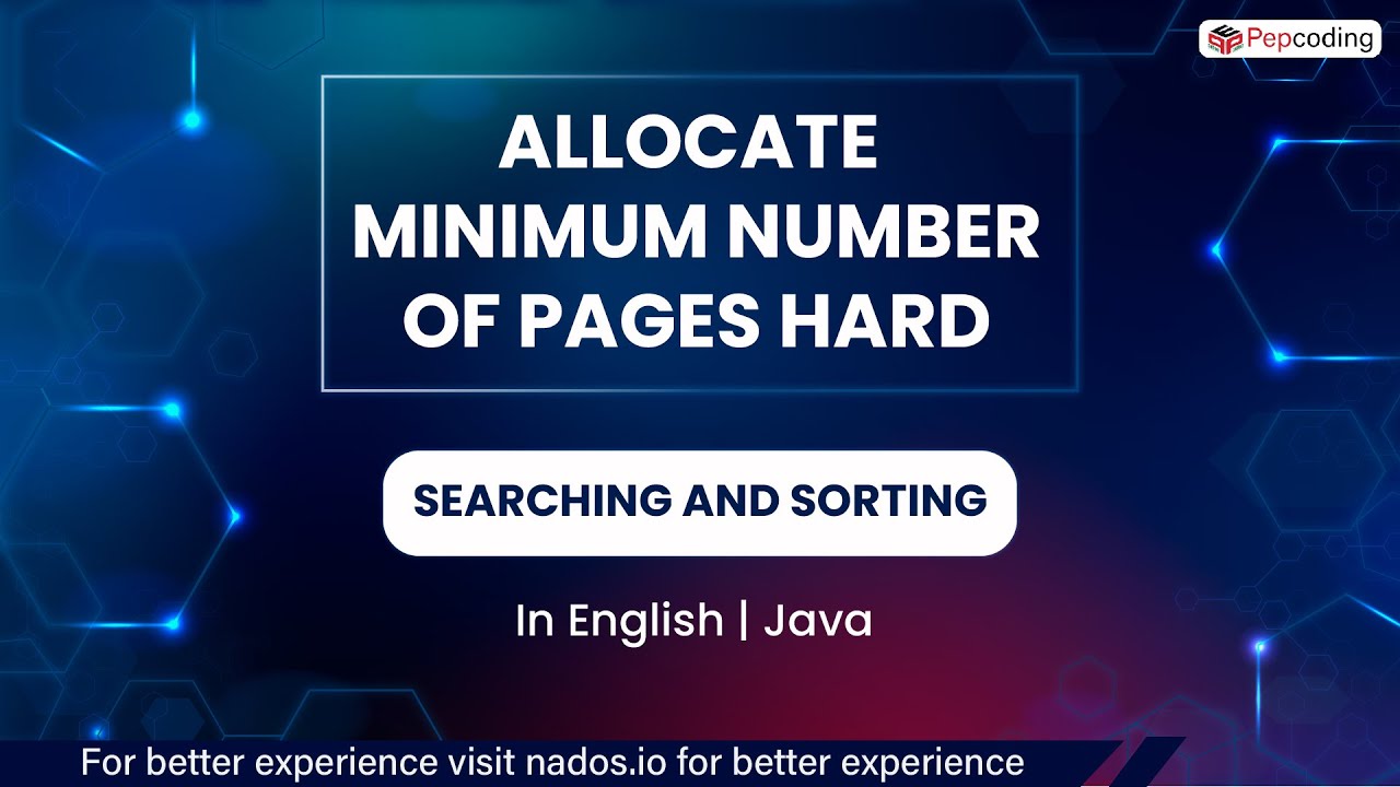Allocate Minimum Number Of Pages Hard Module Searching And Sorting In ...