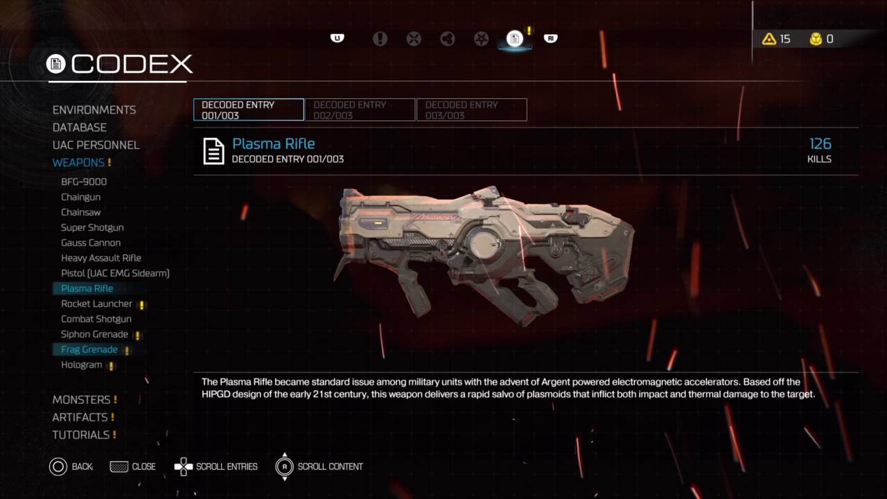 DOOM all codex entries - Weapons - YouTube