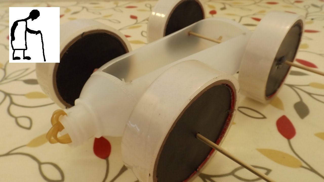 Rubber Band Powered Car with 2 bands NO CDs or DVDs - YouTube