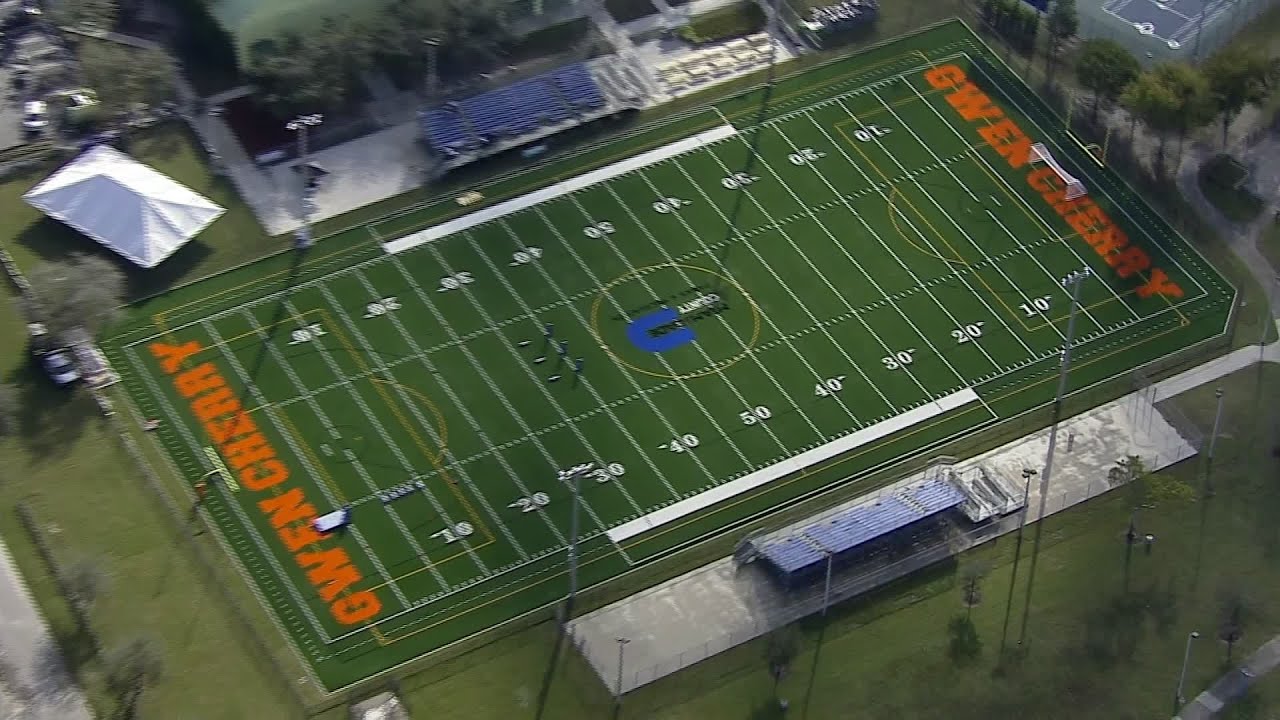 WEB EXTRA: Aerials Of Newly Refurbished Gwen Cherry Park Football Field ...