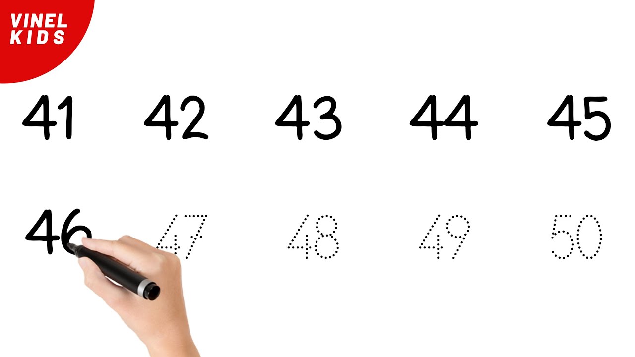 Belajar Menulis Angka 41-50 Dengan Titik-Titik | Edukasi Anak - YouTube