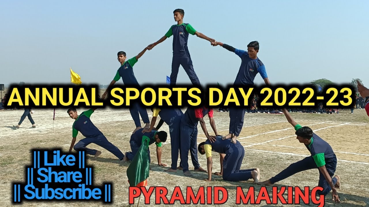Pyramid making in School || Annual Sports Day 2022-23 - YouTube