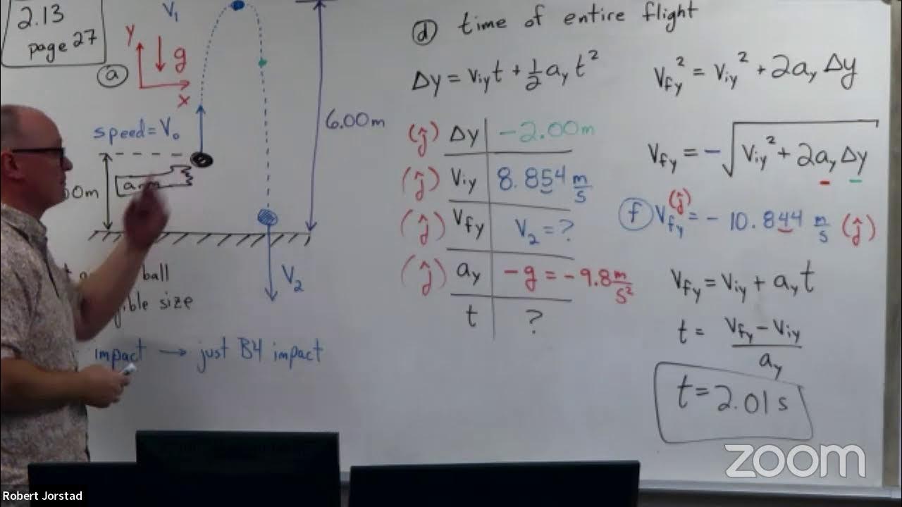 1D constant acceleration: Freefall worked example - YouTube