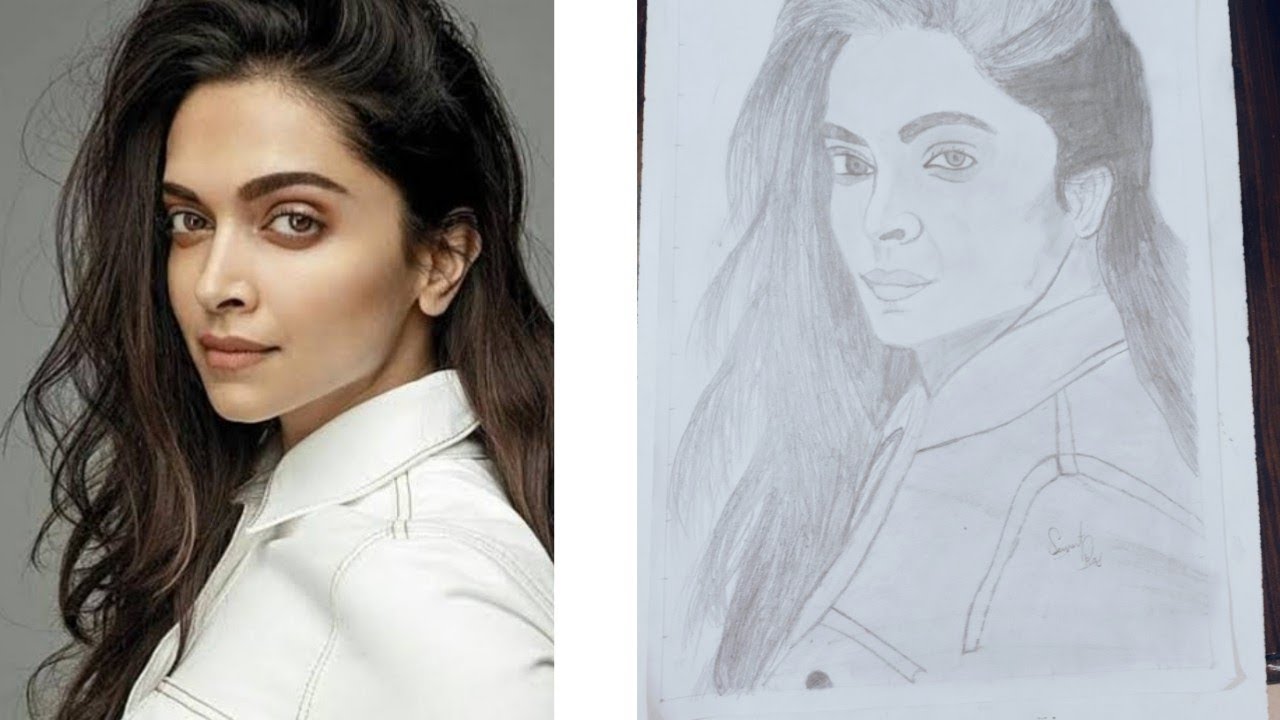Deepika padukone step by step sketch/how to draw Deepika padukone ...