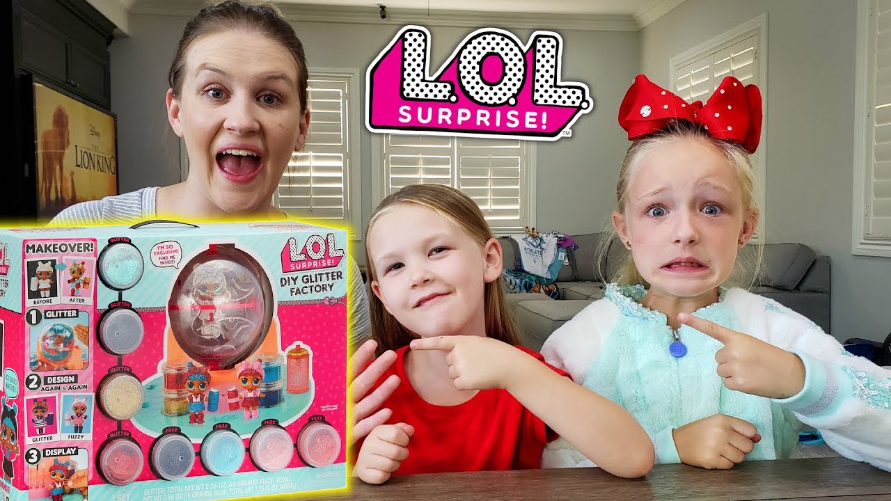 Opening LOL Glitter Factory Surprise With Our Mom! Huge Fail!! - YouTube