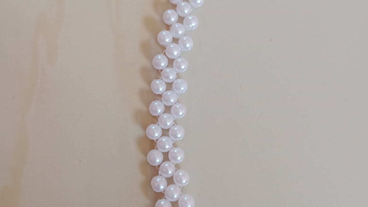 how to make moti chain (for beginners) मोत्यांचे चौफुल (plz like share ...