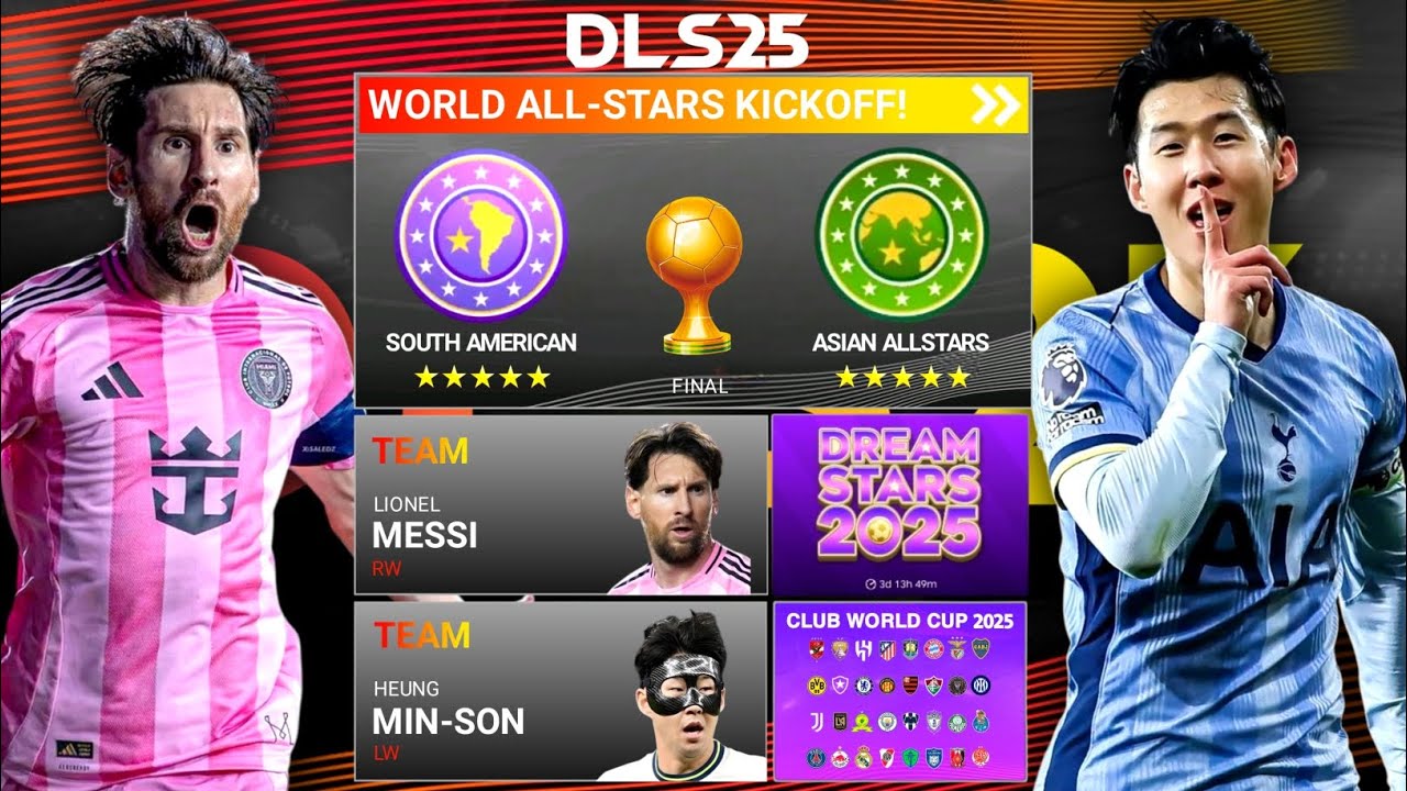 DLS 25 | SOUTH AMERICAN 🆚 ASIAN - WORLD ALL-STARS🌟 MATCH FINAL!🏆⚽ | Official Gameplay! 😱⚡ - YouTube