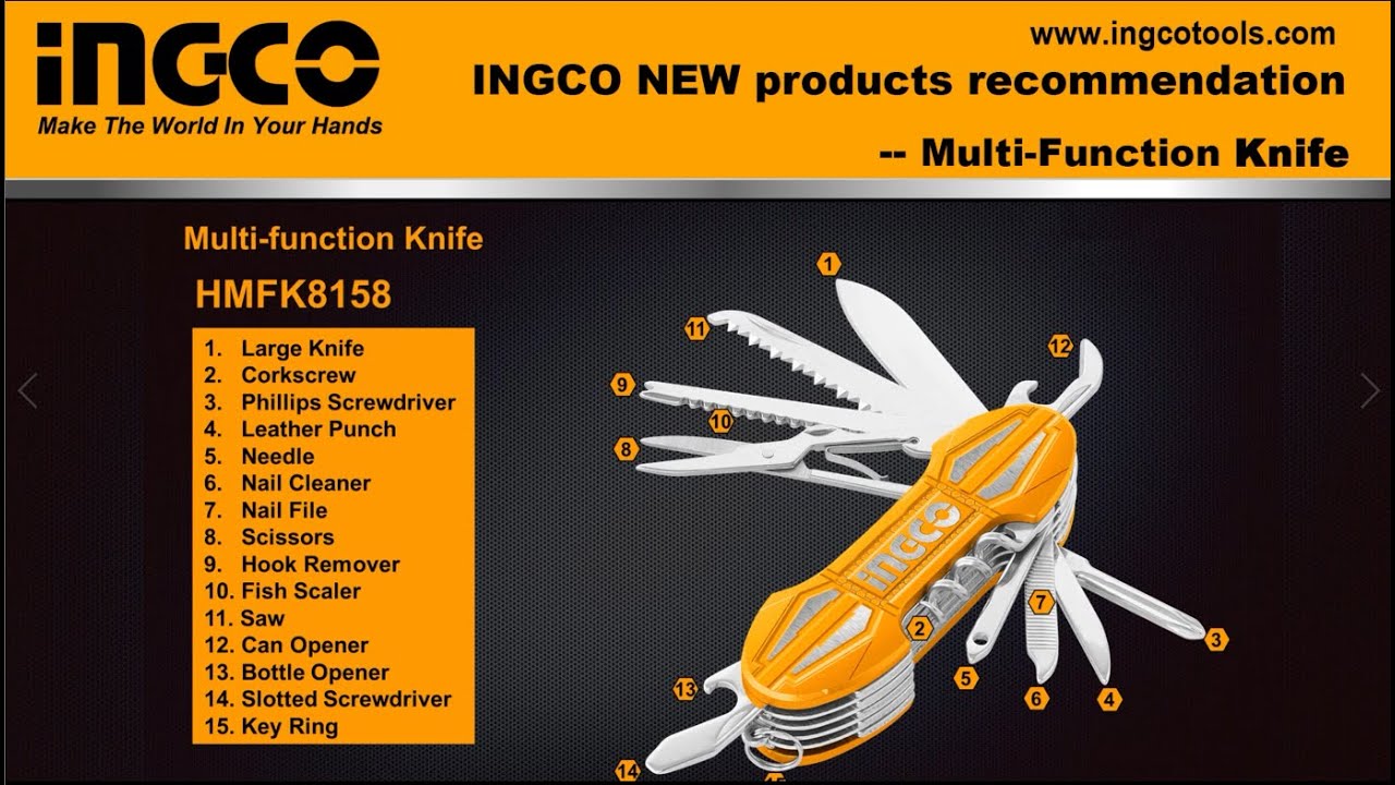Επαγγελματικός Πολυσουγιάς 15 Λειτουργιών HMFK8158 Multi Function Knife INGCO - YouTube