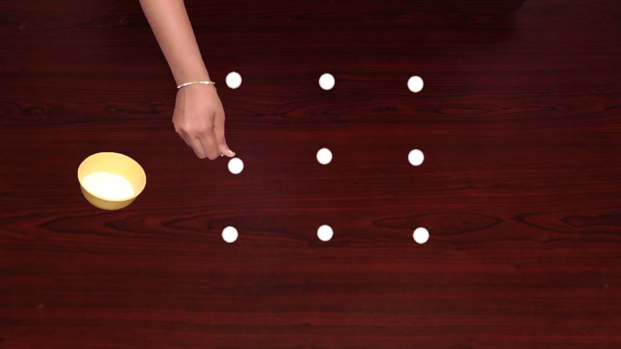 Simple Rangoli use 3X3 Dots!! Chote Kolam Designing* - YouTube
