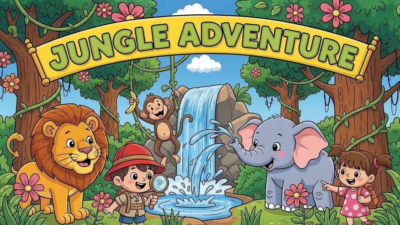 Jungle Adventure 🌴🦁🐒 | Kids Learning Song | Animals, Nature & Movement ...