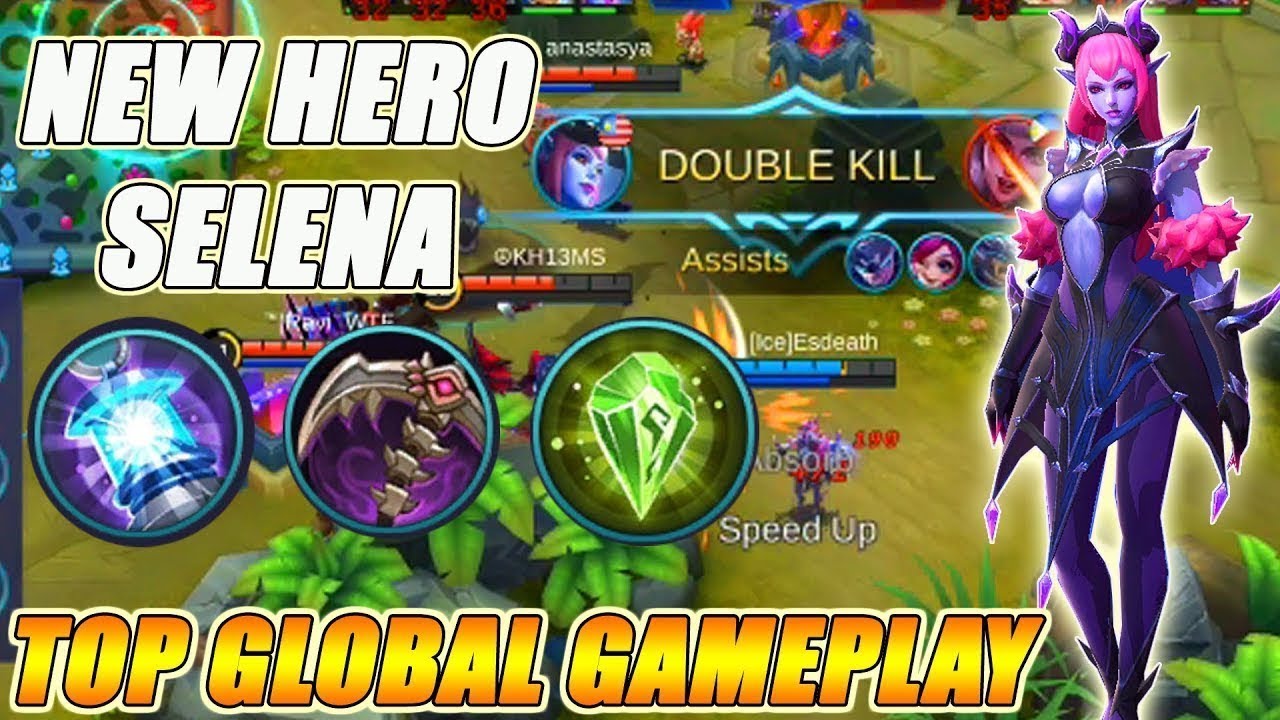 SELENA TOP 1 GLOBAL BUILD GAMEPLAY || NEW HERO SELENA BEST GUIDE TOP ...