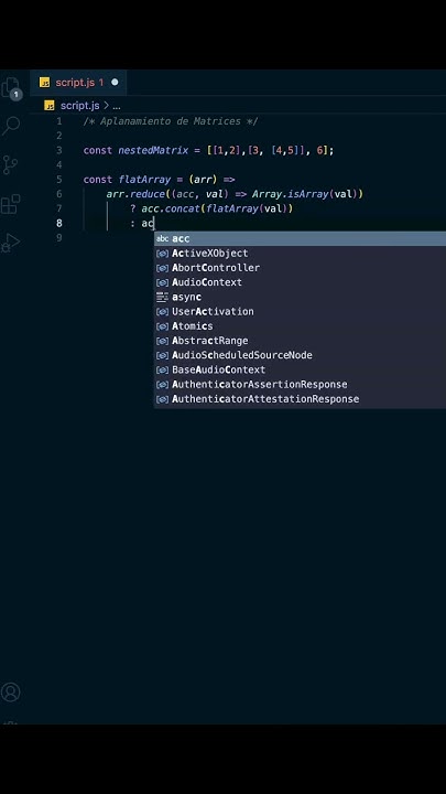 aplanamiento de matriz #javascript #shorts - YouTube