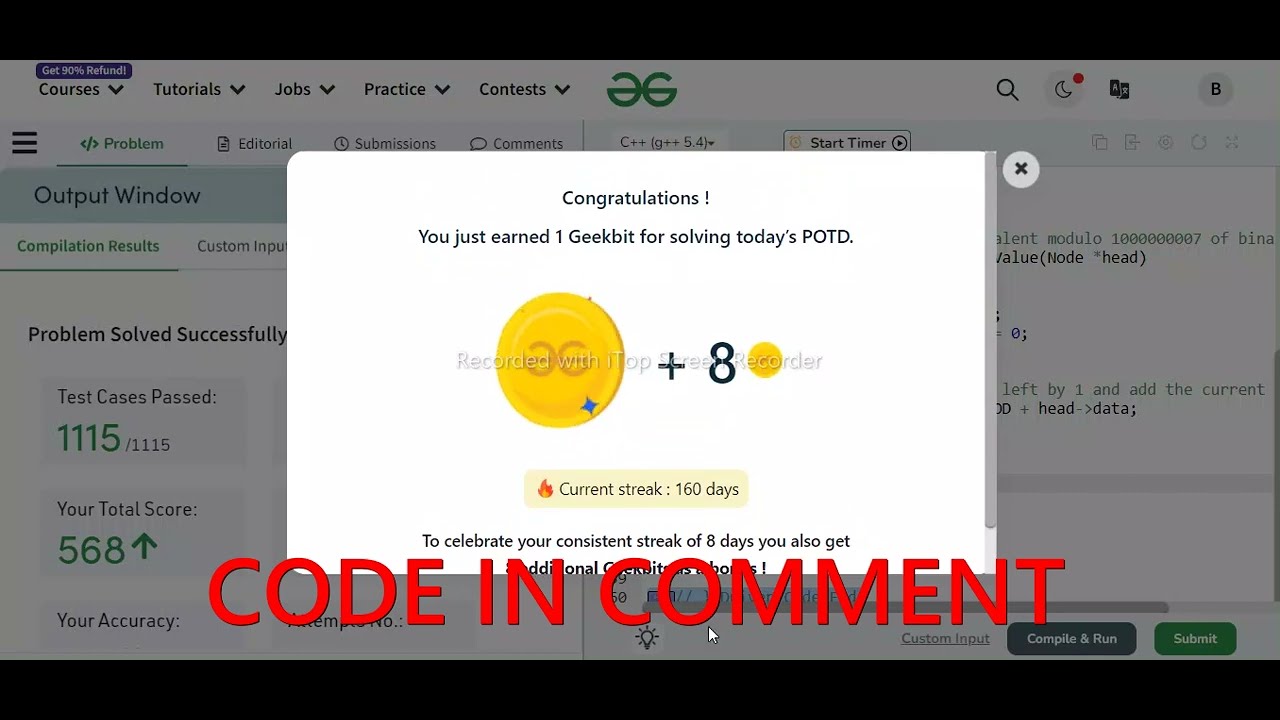 GFG POTD 03/02/2024 IN C++ MOST IMPORTANT INFORMATION | CODE IN COMMENT #geeksforgeeks #gfg # ...