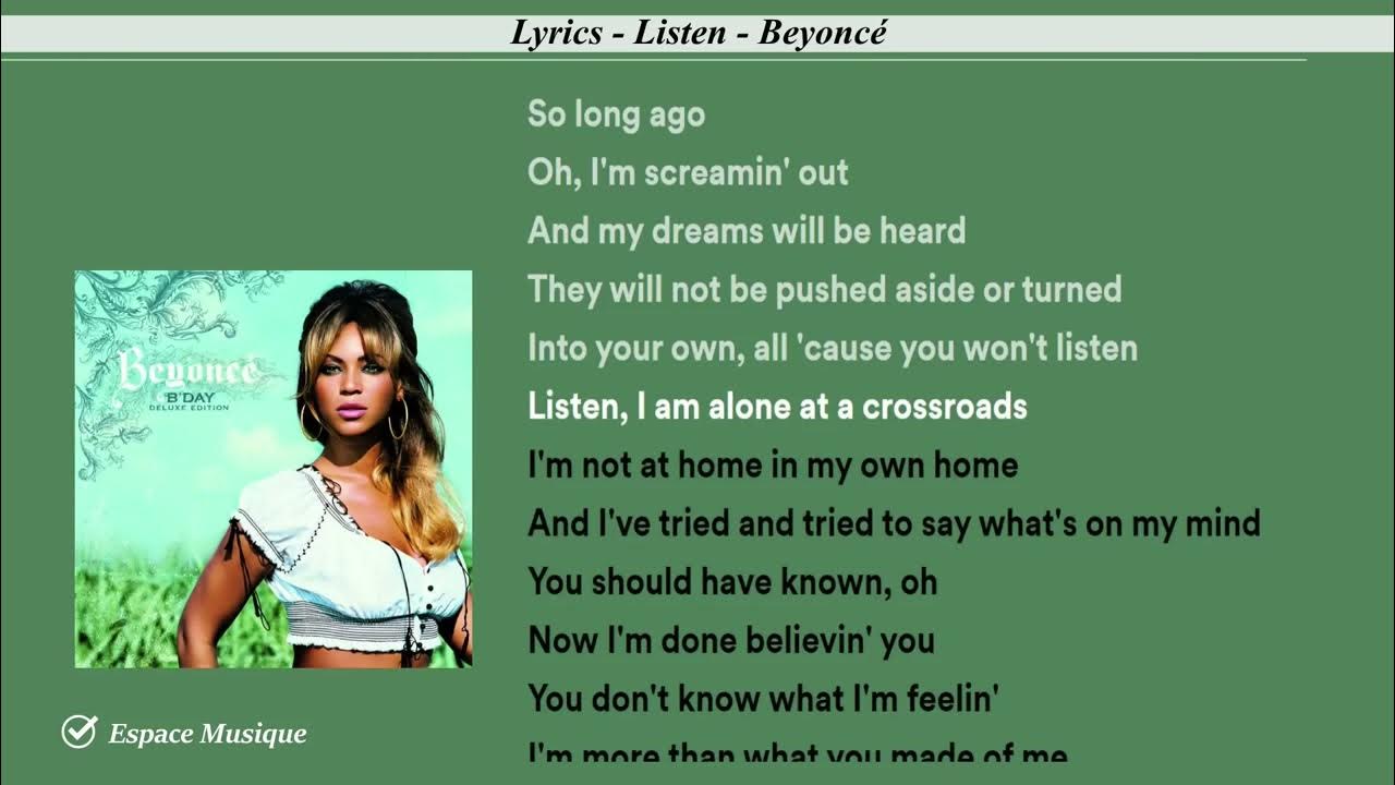Lyrics Listen Beyoncé - YouTube