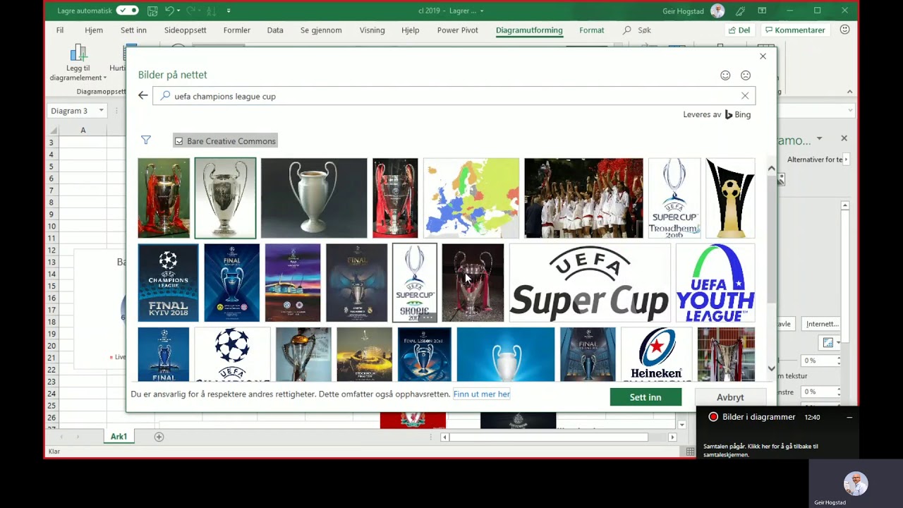 Bruk bilder i Excel diagram og grafer. - YouTube