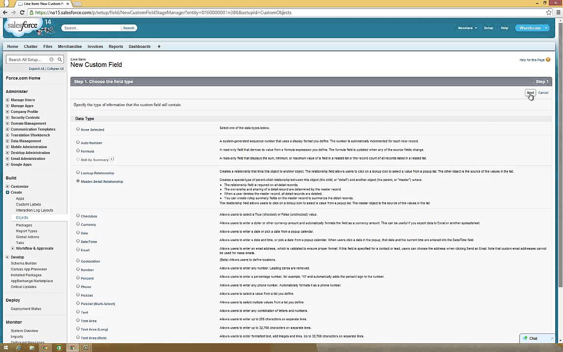 Nexstara Salesforce Force.com Workbook Walkthrough - Chapter 1 Section 5 - Relate Objects - YouTube
