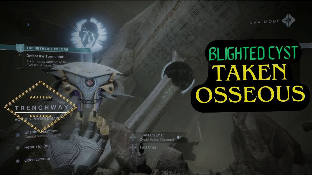 Destiny 2. Trenchway Blighted Cyst. Taken Osseous Fragment - YouTube