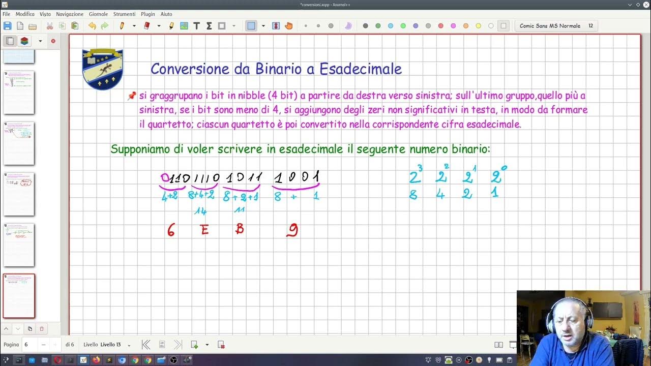 conversione da binario a esadecimale - YouTube