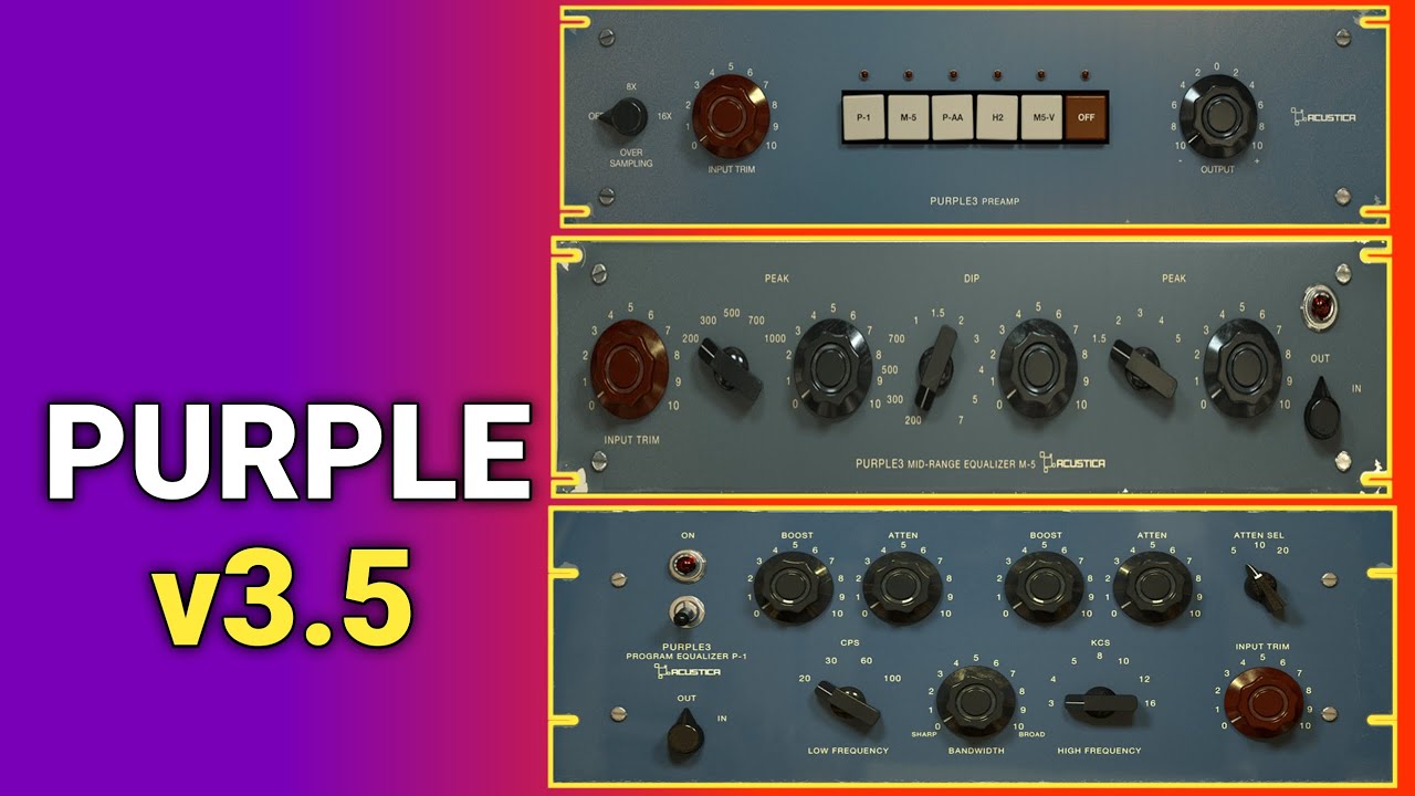 Acustica Audio PURPLE 3.5 DEMO⎮DrumKit, Rhodes, Guitar, Mix Bus - YouTube