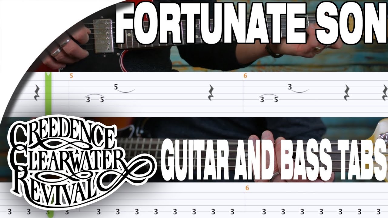 CCR - Fortunate Son | Bass/Guitar Cover With Tabs in the Video - YouTube