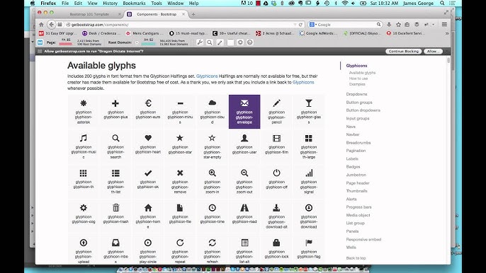 Glyphicons Bootstrap 4
